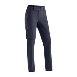 Maier Sports Damen Outdoorhose "Nata Zip Loop", blau, Gr. 46, 100% Polyester, Hosen, Damen Zip-Off Wanderhose, atmungsaktive Trekkinghose, Regular Fit