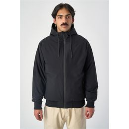 Cleptomanicx Herren Winterjacke "Simplist", schwarz, Gr. M, bestickt, 100% Polyester, Jacken, mit lockerem Schnitt