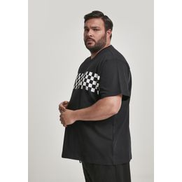 Urban Classics Herren T-Shirt "Urban Classics T-Shirt Check Panel Tee"schwarz, wei&szlig;, Gr. L, mehrfarbig, 100% Baumwolle, Shirts