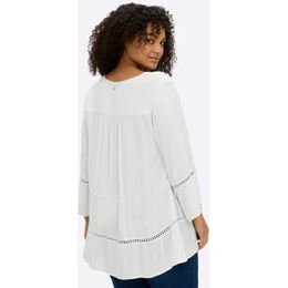 sheego Damen Schlupfbluseecru, Gr. 44, unifarben, 100% Viskose, Blusen