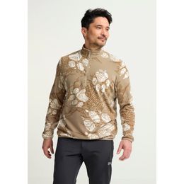 Jack Wolfskin Herren Stehkragenpullover "PAW ERA 100 PRINT HZ M", beige, Gr. XXXL, Obermaterial: 100% POLYESTER, Pullover