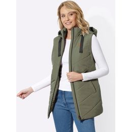 Classic Basics Damen Steppwestekhaki, Gr. 54, unifarben, 100% Polyester, Wattierung:100% Polyester, Westen