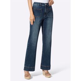 Heine Damen Bequeme Jeans, blau, Gr. 40, unifarben, 95% Baumwolle, 3% Polyester, 2% Elasthan, Jeans