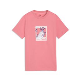 Puma M&auml;dchen T-Shirt "GRAPHIC SNEAKER TEE G", pink, Gr. 140, bedruckt, Jersey, Obermaterial: 100% Baumwolle, Shirts, Regular Fit, Kurzarm,