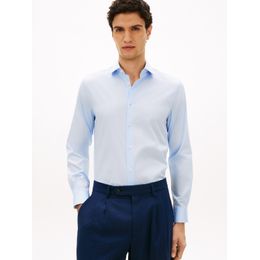 Tommy Hilfiger Herren Langarmhemd "DC FLEX COLLAR SOLID", blau, Gr. 41, unifarben, Web, Obermaterial: 75% Baumwolle, 21% Nylon, 4% Elasthan, Hemden,