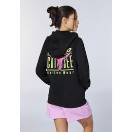 Chiemsee Damen Kapuzensweatjacke, schwarz, Gr. XS, 80% Baumwolle, 20% Polyester, Sweatjacken