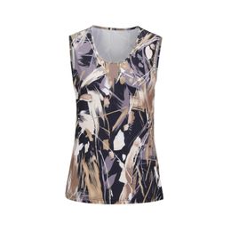 GOLDNER Damen Tr&auml;gertop "Kurzgr&ouml;&szlig;e Stretchbequemes Slinky-Top mit aufregendem Druck", schwarz, festlich, Gr. 21, Obermaterial: 94% Polyester PES. 6%
