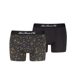 Levi's LEVI'S Herren Boxershorts "LEVIS MEN WESTERN AOP BOXER BRIEF 2P", Gr. S, gr&uuml;n, Single Jersey, Obermaterial: 95% Baumwolle, 5% Elasthan, Unterhosen,