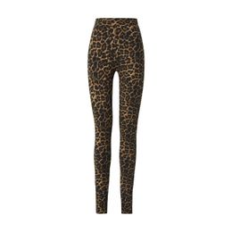 Urban Classics Damen Leggings "Urban Classics Damen Ladies Soft AOP Leggings", braun, Gr. XS, 85% Polyester, 15% Elasthan, Hosen