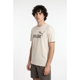 Puma Herren T-Shirt "ESS CAMO TEE", wei&szlig;, Gr. M, tarnfarben, Jersey, Obermaterial: 100% Baumwolle, Shirts, gerade Passform, Kurzarm, f&uuml;r Alltag und