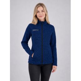 DEPROC Active Damen Strickfleecejacke "ELKFORD WOMEN", blau, Gr. 46, Fleece, 100% Polyester, Jacken, auch in Gro&szlig;en Gr&ouml;&szlig;en erh&auml;ltlich