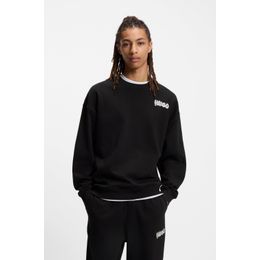 Hugo Herren Sweatshirt "Nyrocrew"schwarz001, Gr. XL, unifarben, Sweatware, Obermaterial: 100% Baumwolle, Sweatshirts, R&uuml;ckenaufdruck in Chrom-Optik,