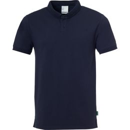 Uhlsport Herren Poloshirt "POLO SHIRT Essential Prime", blau, Gr. S, Obermaterial: 65% Polyester Pol. recyc.. 35% Baumwolle CO(Bio)., Shirts