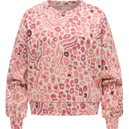 Ragwear Damen Sweater "Wuss Print", rosa, Gr. M, Material: 70% Baumwolle, 30% Polyester, Sweatshirts, l&auml;ssiges oversized Damen Sweatshirt mit