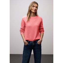 Street One Damen Strickpullover, rosa, Gr. 42, unifarben, Strick, Obermaterial: 37% Baumwolle, 34% Polyacryl, 26% Polyester, 3% Elasthan, Pullover,