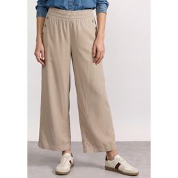 Street One Damen Stoffhose, beige, Gr. 36, unifarben, Stoff, 100% Viskose, Hosen, mit Wide Legs