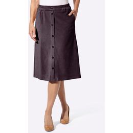 Classic Basics Damen Cordrock, grau, Gr. 48, unifarben, 60% Baumwolle, 38% Polyester, 2% Elasthan, R&ouml;cke