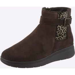 Casual Looks Damen Stiefelette, Gr. 37, braun, Veloursleder, Schuhe