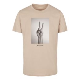 MisterTee Herren T-Shirt "MisterTee Herren Peace Sign Tee", beige, Gr. S, unifarben, 100% Baumwolle, Shirts
