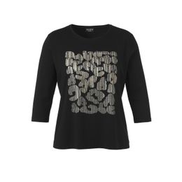 Via Appia Due Damen T-Shirt "Via Appia Due T-Shirt", schwarz, Gr. 46, Obermaterial: 47% Baumwolle CO. 47% Modal CMD. 6% Elasthan EL., Shirts, Gro&szlig;e