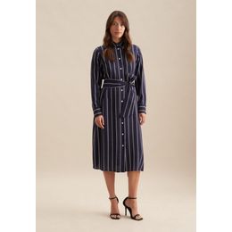 Seidensticker Damen Sommerkleid "Schwarze Rose", blau, Gr. 40, bedruckt, 100% Viskose, Kleider, 1/1 Kragen Kettenprint
