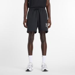 New Balance Herren Sweatshorts, schwarz, Gr. S, Obermaterial: 60% Baumwolle, 40% Polyester, Hosen, mit Kordelverschluss, aus Baumwolle und Polyester,
