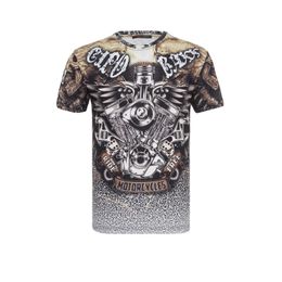 Cipo & Baxx CIPO & BAXX Herren T-Shirt "CT820", schwarz, Gr. M, Obermaterial: 50% Baumwolle CO. 50% Polyester PES., Shirts, Stylischer "Motorcycles"-Schriftzug