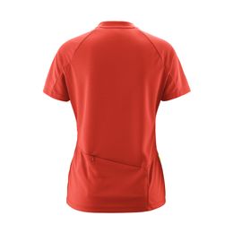 Gonso Damen Radtrikot "SITIVO Jersey Blue W"ziegelrot, Gr. 40, 100% Polyester, Trikots, Damen Fahrradtrikot mit R&uuml;ckentasche, Half-Zip Trikot, Loose