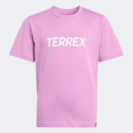 adidas terrex M&auml;dchen Funktionsshirt "KIDS MULTI LOGO", rosa, Gr. 140, Obermaterial: 100% Baumwolle, Shirts