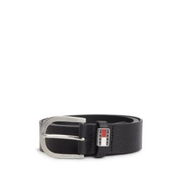 Tommy Jeans Herren Lederg&uuml;rtel "TJM RYAN 3.5", schwarz, Gr. 115, unifarben, Leder, G&uuml;rtel, Gr&ouml;&szlig;enverstellbar mit genarbtem Finish