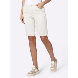 Heine Damen Jeansshorts, beige, Gr. 40, unifarben, 98% Baumwolle, 2% Elasthan, Jeans