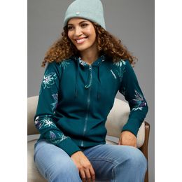 Kangaroos Damen Kapuzensweatjacke, gr&uuml;n, Gr. 32, Interlock, Obermaterial: 100% Baumwolle, Sweatjacken, h&uuml;ftbedeckende L&auml;nge, figurbetonte Passform,