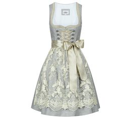 N&uuml;bler N&Uuml;BLER Damen Dirndl "Mini Dirndl Flavia", silber, Gr. 42, Obermaterial: 60% Polyester PES. 40% Elasthan EL., Kleider
