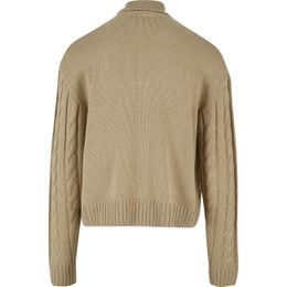 Urban Classics Herren Rundhalspullover "Urban Classics Herren Boxy Roll Neck Sweater", beige, Gr. XL, unifarben, 100% Polyacryl, Pullover
