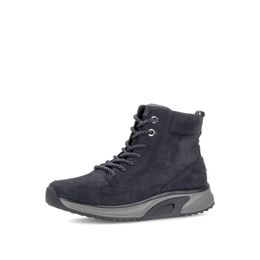 ROLLINGSOFT Damen Schn&uuml;rboots, Gr. 41, schwarz, Nubukleder, unifarben, Schuhe, Keilabsatz, High Top-Sneaker mit gepolstertem Schaftrand
