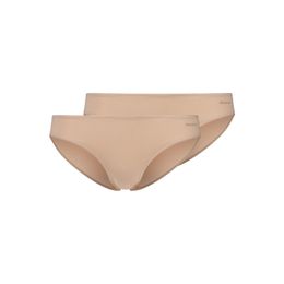 Skiny Damen Slip "Slip Advantage Cotton Stretch Bikini Briefs 2er Pack", Gr. M, beige, Obermaterial: 95% Baumwolle CO. 5% Elasthan EL., Unterhosen