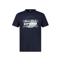 Lerros Herren T-Shirt "T-Shirt mit Brustprint und Rundhalsausschnitt", blau, Gr. S, 100% Baumwolle, Shirts