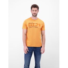 Lerros Herren T-Shirt "T-Shirt aus Baumwolle mit Brustprint", orange, Gr. S, 100% Baumwolle, Shirts