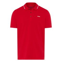 Hugo Herren Poloshirt "Dinoso"open pink694, Gr. L, unifarben, Piqu&eacute;, Obermaterial: 93% Baumwolle, 7% Elasthan, Shirts, Kragen mit kontrastfarbigem