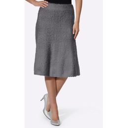 Heine Damen Strickrock, grau, Gr. 36, unifarben, 54% Polyamid, 30% Viskose, 16% Polyester, R&ouml;cke