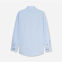 OLYMP Herren Langarmhemd "Luxor 24/Seven"bleu, Gr. 41, unifarben, Web, Obermaterial: 64% Baumwolle, 27% Polyester, 9% Elasthan, Hemden, Businesshemd,