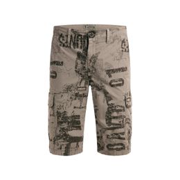 CAMP DAVID Herren Shorts, beige, Gr. S, bedruckt, Rippware, Material: 100% Baumwolle, Hosen, mit All Over Print