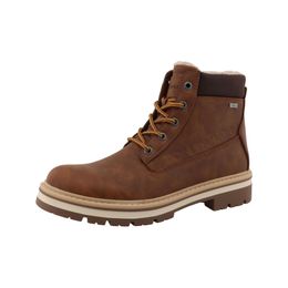 Tom Tailor Herren Winterboots, Gr. 42, braun, Lederimitat, Textil, Schuhe, mit gepolstertem Schaftrand