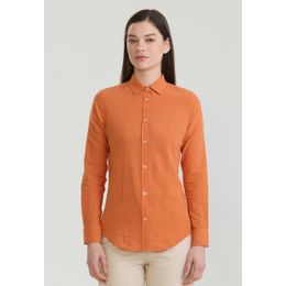 FELIX HARDY Damen Hemdbluse "Basic Hemd", orange, Gr. S, 65% Baumwolle, 35% Leinen, Blusen