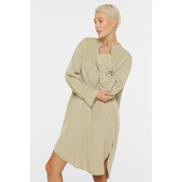 Damen Sommerkleid, beige, Gr. XXL, SENSES.THE LABEL, unifarben, Web, Material: 100% Lyocell, Kleider, mit abgerundetem Saum