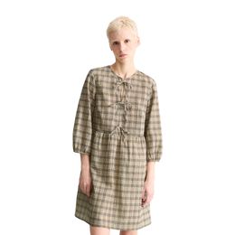 Marc O'Polo Damen Minikleid "aus Baumwolle-Mix", beige, Gr. XXL, MARC O'POLO DENIM, kariert, Obermaterial: 52% Baumwolle, 40% Polyester, 8% Polyamid. Futter: