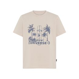 Converse Damen T-Shirt, beige, Gr. XL, Jersey, Obermaterial: 100% Baumwolle, Shirts, Kurzarm, aus Baumwolle, in normaler Schnittform