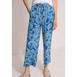 Cecil Damen 7/8-Hose, blau, Gr. XXL, gemustert, Stoff, 100% Viskose, Hosen, in 7/8-L&auml;nge