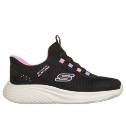 Skechers M&auml;dchen Slip-On Sneaker "BOUNDER PRO", Gr. 33, blau, Lederimitat, Schuhe, mit Elastik-Schn&uuml;rsenkeln, Gr&ouml;&szlig;enschablone zum Download