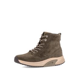 ROLLINGSOFT Damen Schn&uuml;rboots, Gr. 42, braun, Veloursleder, unifarben, Schuhe, Keilabsatz, High Top-Sneaker mit gepolstertem Schaftrand